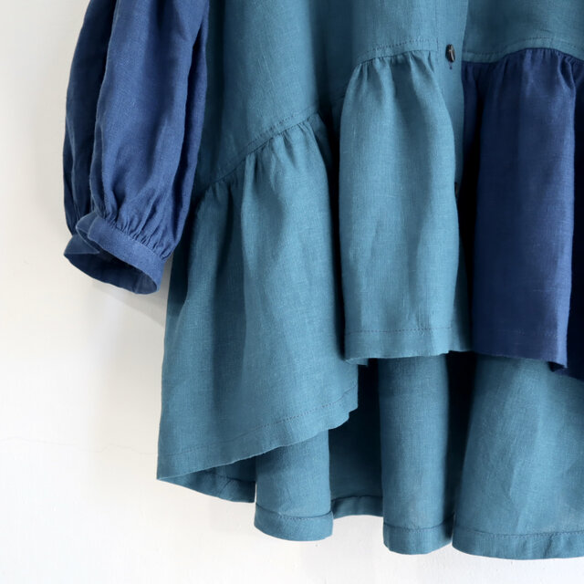 balloon sleeve gather blouse ( umi ) | iichi ハンドメイド・クラフト作品・手仕事品の通販