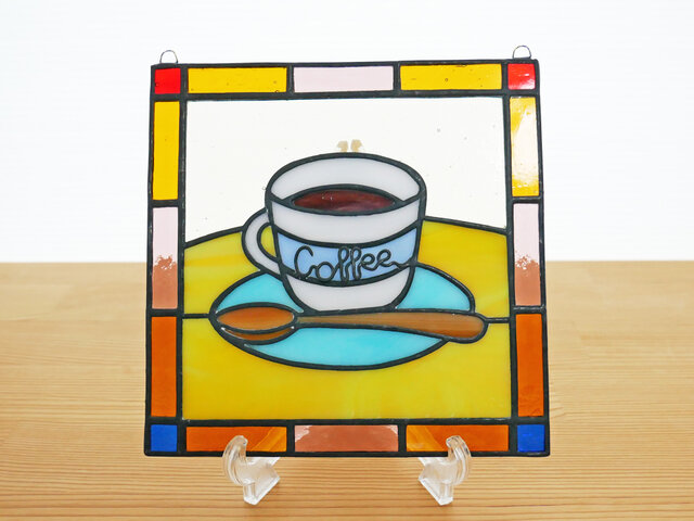 ステンドグラスパネル コーヒー 15cm | iichi ハンドメイド・クラフト作品・手仕事品の通販