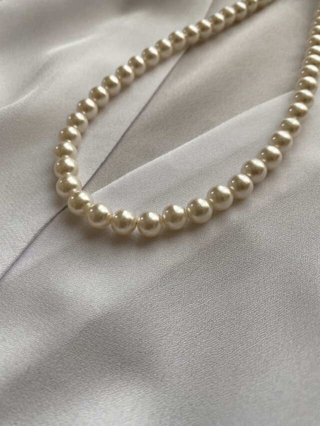 7mmPearls Necklaces White パールネックレス 42cm | iichi ハンドメイド・クラフト作品・手仕事品の通販