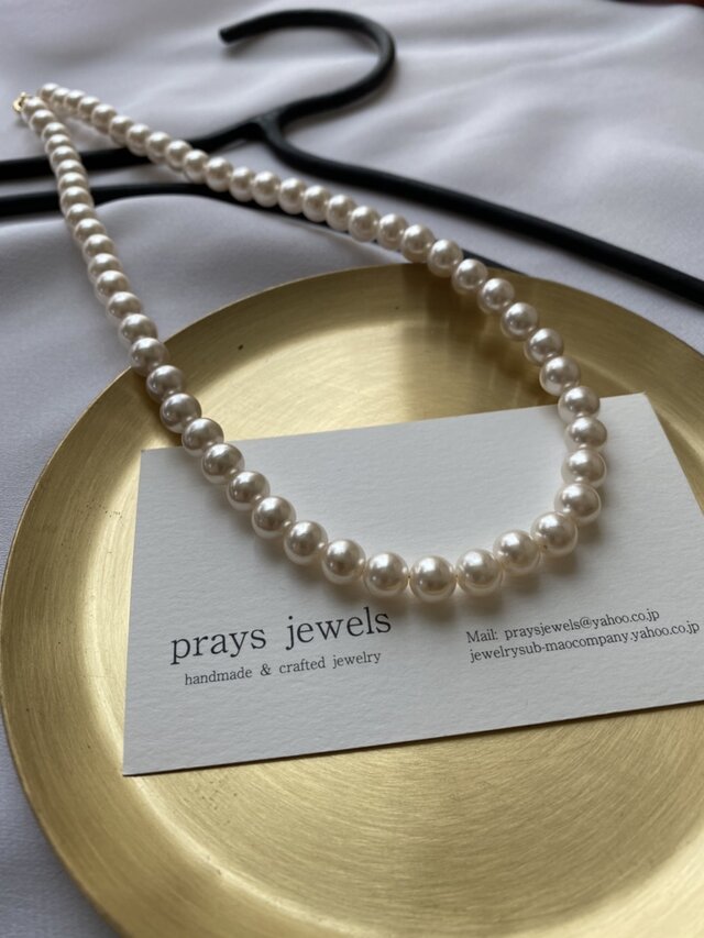 7mmPearls Necklaces White パールネックレス 42cm | iichi ハンドメイド・クラフト作品・手仕事品の通販