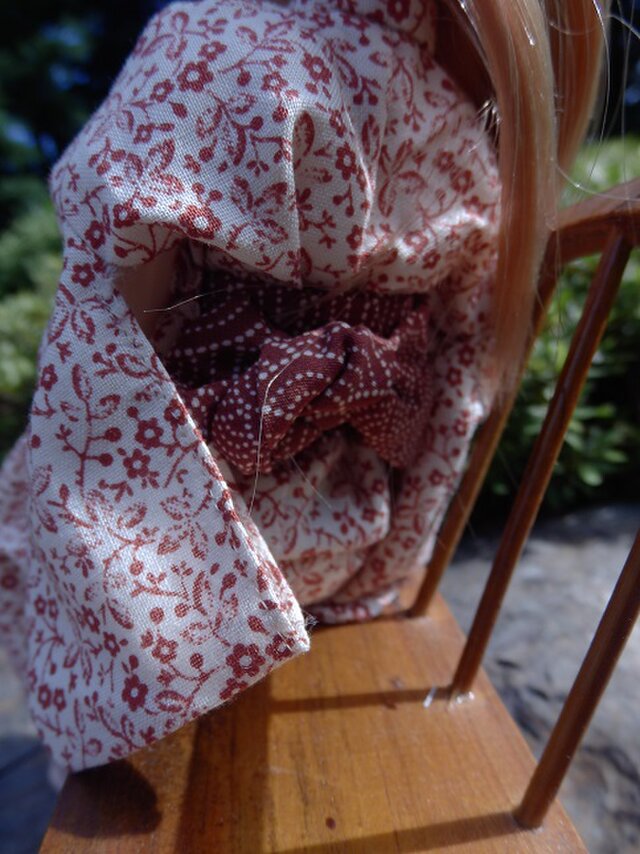 1/6サイズ(20cm)用 木綿の着物と帯（ベージュ系） | iichi ハンドメイド・クラフト作品・手仕事品の通販