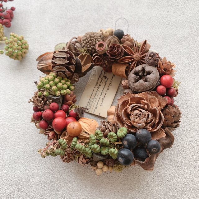 秋のリース 001 | iichi ハンドメイド・クラフト作品・手仕事品の通販