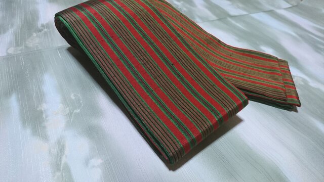 創作帯☆角帯 玉虫ストライプ 巾約11cm | iichi ハンドメイド・クラフト作品・手仕事品の通販