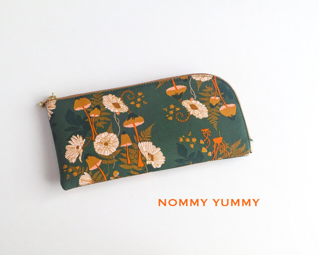 L字ファスナー長財布 シダとキノコ ＊444＊ | iichi ハンドメイド・クラフト作品・手仕事品の通販