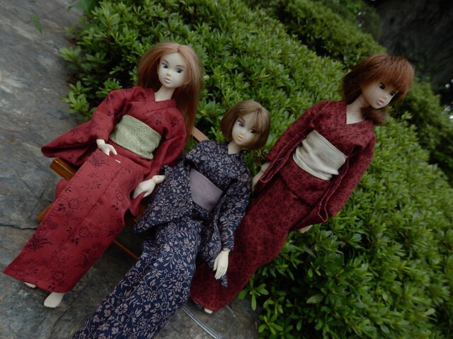 1/6サイズ(20cm) 木綿の着物と帯（1） | iichi ハンドメイド・クラフト作品・手仕事品の通販