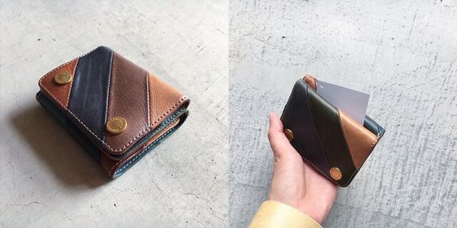 PATCHWORK MOTOR WALLET SMALL | iichi ハンドメイド・クラフト作品・手仕事品の通販