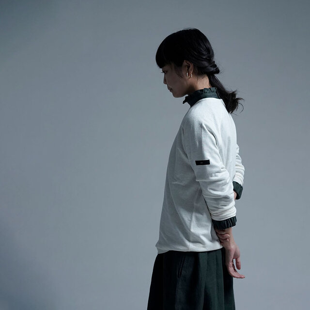 【wafu / リネントップス / Sサイズ】一年中手放せない ロングTシャツ / 白 t020k-wht2-s | iichi ハンドメイド・クラフト作品・手仕事品の通販