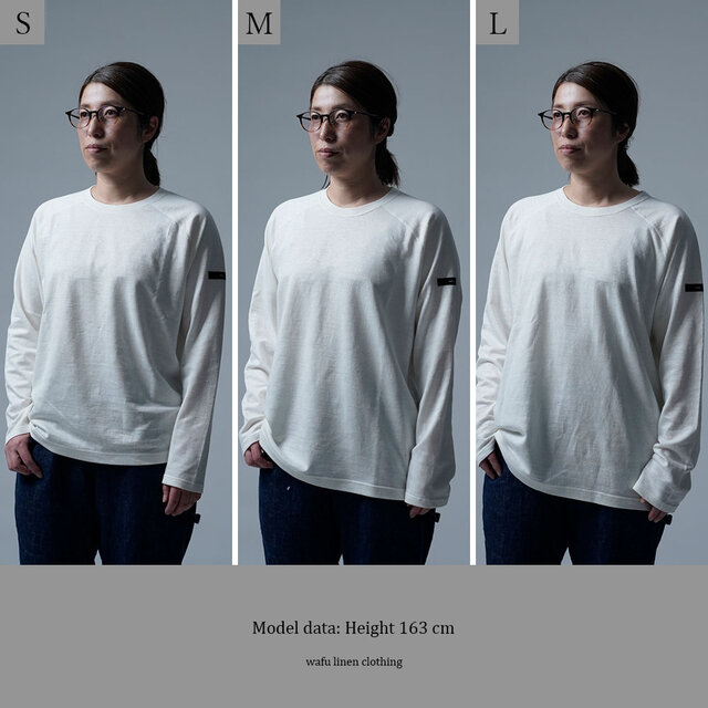 【wafu / リネントップス / Sサイズ】一年中手放せない ロングTシャツ / 白 t020k-wht2-s | iichi ハンドメイド・クラフト作品・手仕事品の通販
