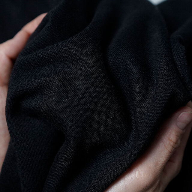 【wafu / リネントップス / Sサイズ】一年中手放せない ロングTシャツ / 黒 t020k-bck2-s | iichi ハンドメイド・クラフト作品・手仕事品の通販