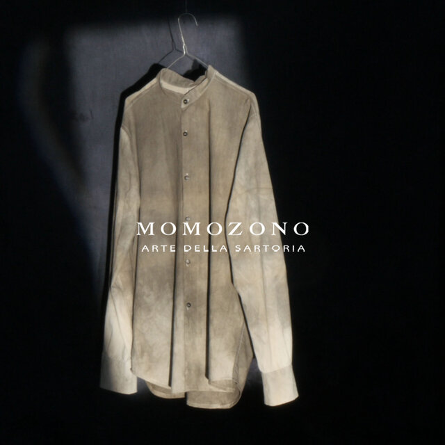 ダスキーグレー(灰茶色)草木染めグラデーションコットンマオカラーシャツ MZ original sample | iichi ハンドメイド・クラフト作品・手仕事品の通販