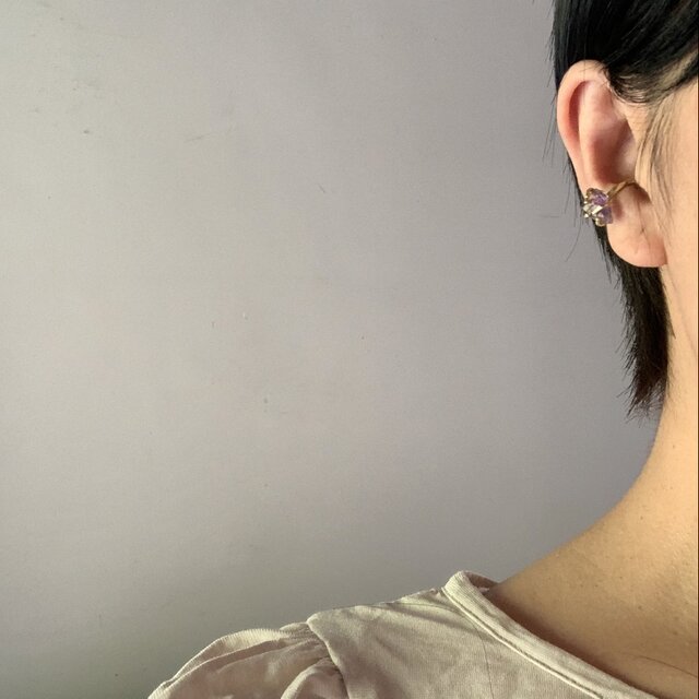 アメジストのイヤーカフ 2way | iichi ハンドメイド・クラフト作品・手仕事品の通販