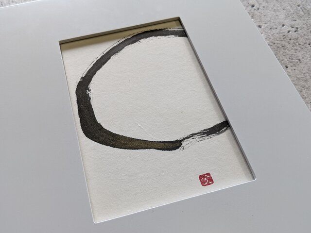 書のartwork（〇/円相）ゴールド・一点物 | iichi ハンドメイド・クラフト作品・手仕事品の通販