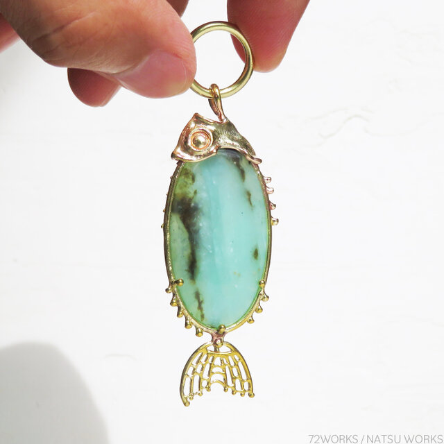 ブルーオパール フィッシュ チャーム / Peruvian Blue Opal Fish charms | iichi 日々の暮らしを心地よく ...