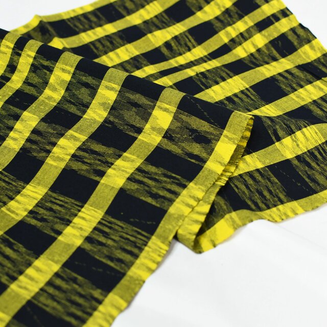 久留米絣〈ブロックチェック｜黄〉※1m～ | iichi ハンドメイド・クラフト作品・手仕事品の通販