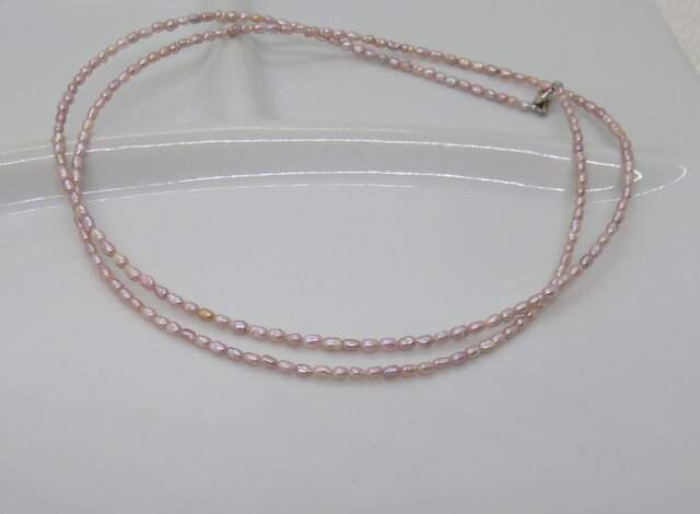 優しいピンクのケシパール ロングネックレス MN0922-002 | iichi ハンドメイド・クラフト作品・手仕事品の通販