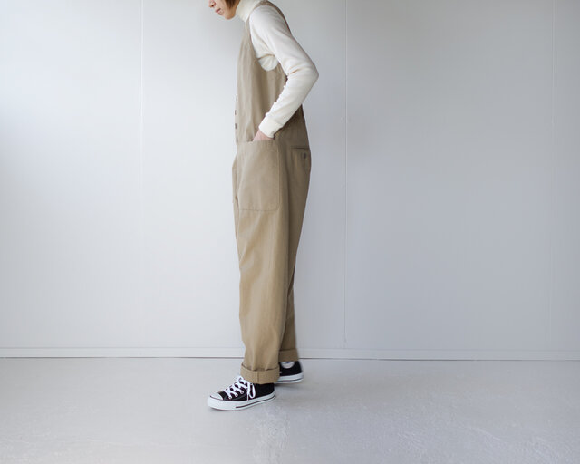 original cotton twill/overall/sand beige | iichi ハンドメイド・クラフト作品・手仕事品の通販