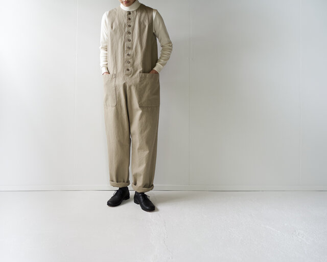 original cotton twill/overall/sand beige | iichi ハンドメイド・クラフト作品・手仕事品の通販
