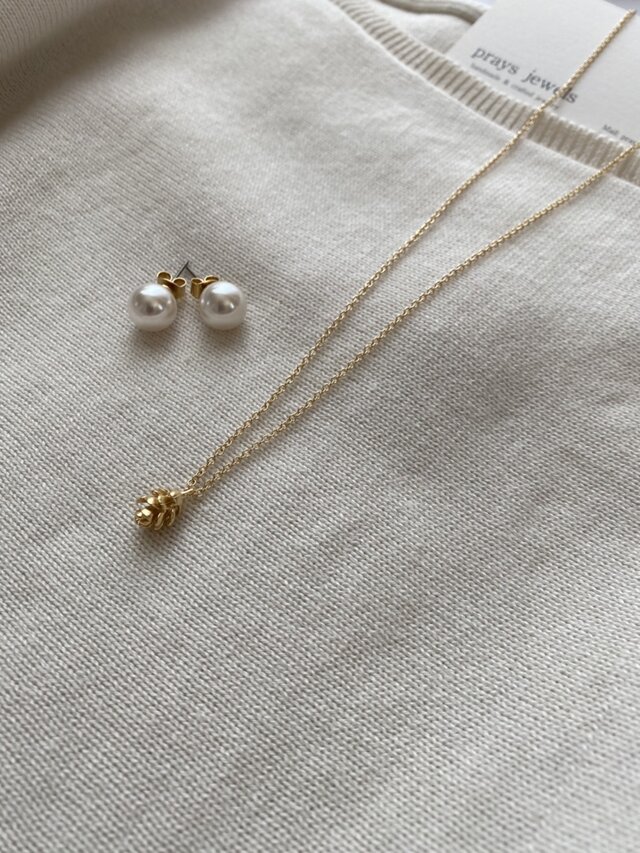 Pine Cone Necklaces 松ぼっくりのネックレス 45.5cm+5.5cm | iichi ハンドメイド・クラフト作品・手仕事品の通販