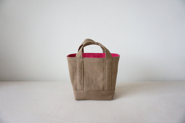 TOTE BAG -bicolor- (S) / grege × pink | iichi 日々の暮らしを心地よくするハンドメイドやアンティークのマーケットプレイス