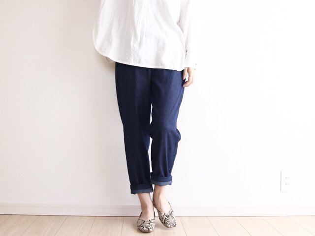 柔かデニムのテーパードパンツ No.249 | iichi 日々の暮らしを心地よくするハンドメイドやアンティークのマーケットプレイス