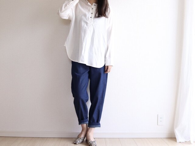 柔かデニムのテーパードパンツ No.249 | iichi 日々の暮らしを心地よくするハンドメイドやアンティークのマーケットプレイス