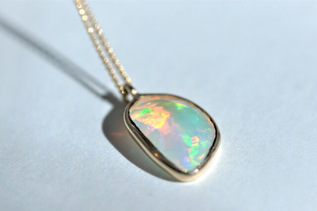 【送料無料】K18 オパール ネックレス 40cm/45cm/50cm | iichi ハンドメイド・クラフト作品・手仕事品の通販