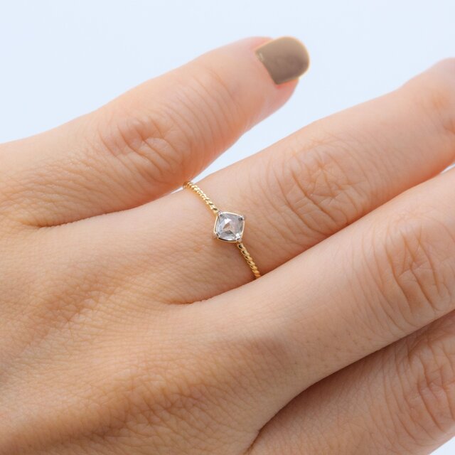 Stella Diamond Twist Ring Square | iichi ハンドメイド・クラフト作品・手仕事品の通販
