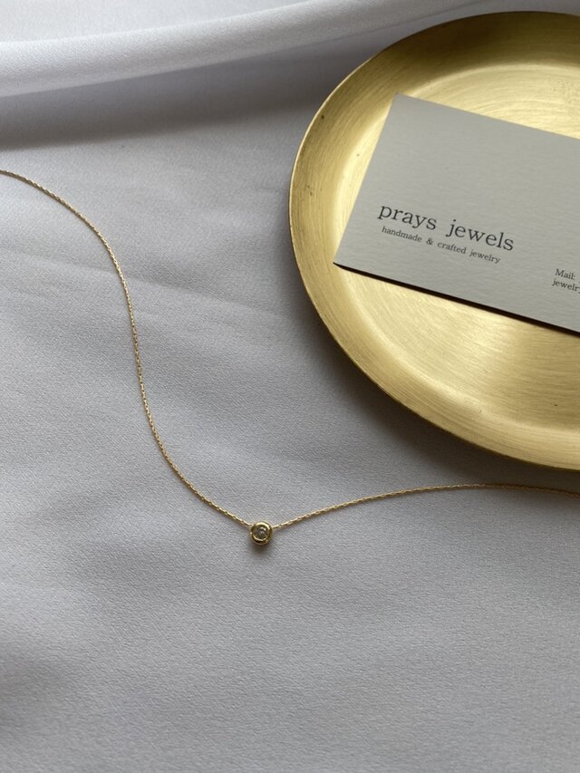 14kgf CZ ベゼル4mm 40cm Chain Necklacesキュービックジルコニアネックレス | iichi ハンドメイド・クラフト作品・手仕事品の通販