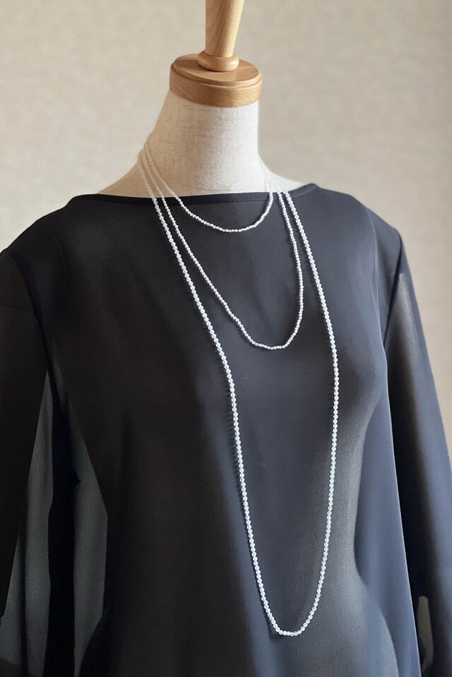 No. 197 ホワイトラブラドライトのネックレス（3-3.5mm） | iichi ハンドメイド・クラフト作品・手仕事品の通販