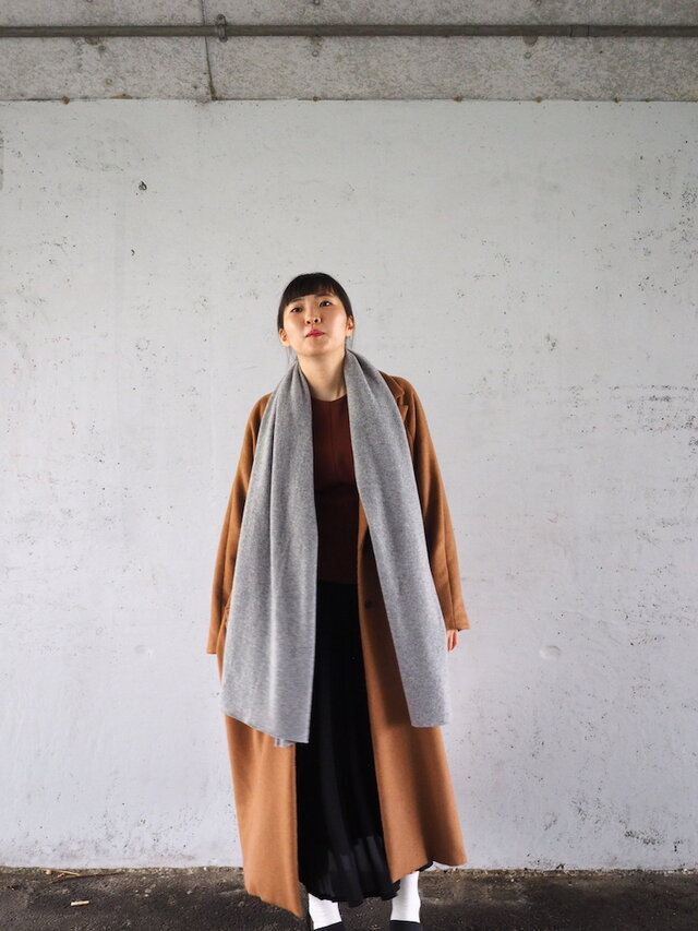 純カシミヤのふわふわショールマフラー Mustard | iichi ハンドメイド・クラフト作品・手仕事品の通販