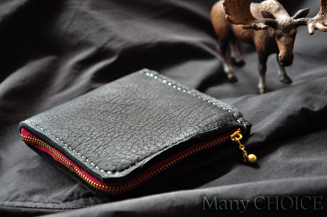 やみつきエルクのL型財布（黒） | iichi 日々の暮らしを心地よくするハンドメイドやアンティークのマーケットプレイス