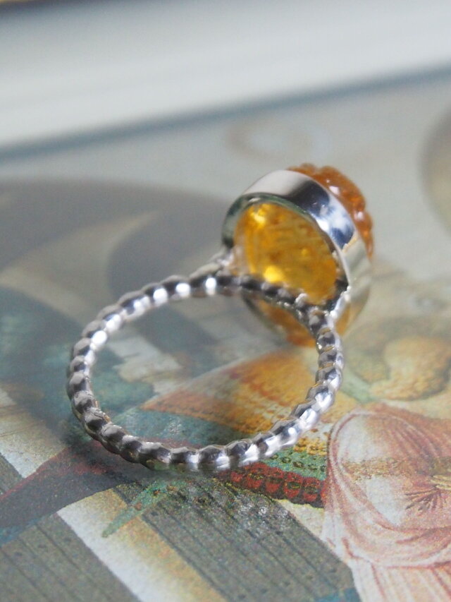 12号AAAカービングシトリンSVリング | iichi 日々の暮らしを心地よくするハンドメイドやアンティークのマーケットプレイス