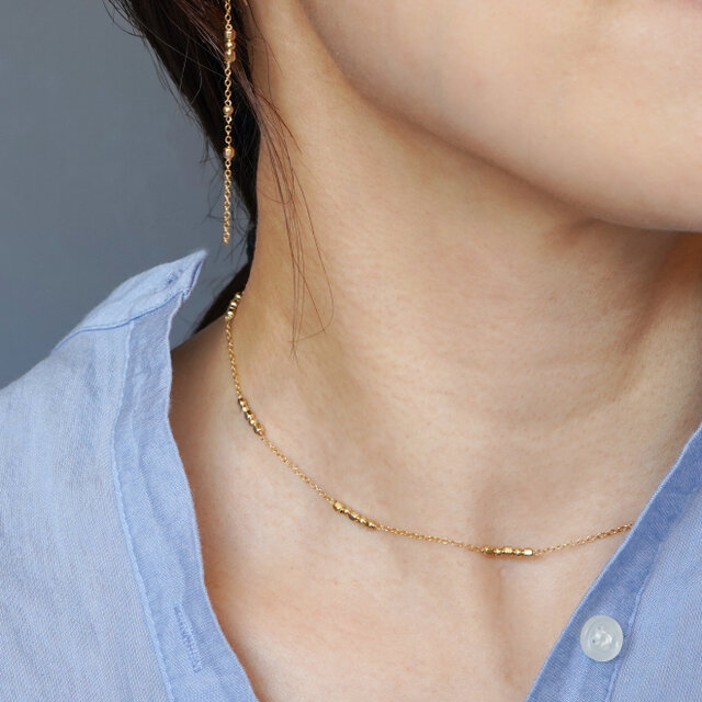 〔14kgf〕チェーンラインネックレス【タンザナイト】(TM-E112) | iichi ハンドメイド・クラフト作品・手仕事品の通販