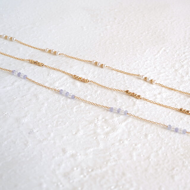 〔14kgf〕チェーンラインネックレス【タンザナイト】(TM-E112) | iichi ハンドメイド・クラフト作品・手仕事品の通販