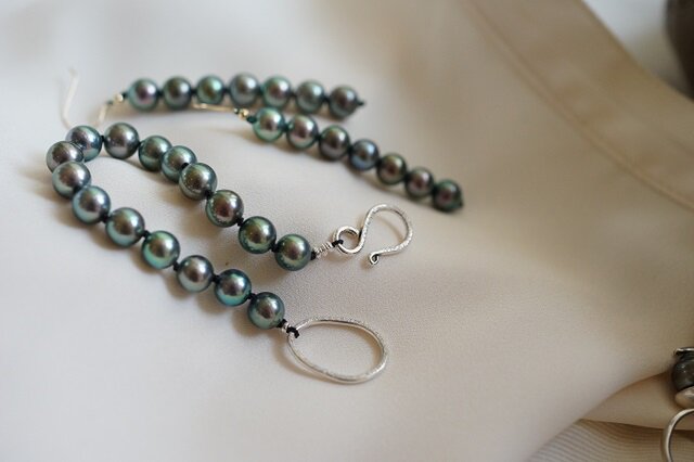 【seasons】ブラックあこやパールブレスレット | iichi ハンドメイド・クラフト作品・手仕事品の通販