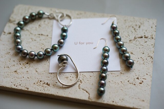 【seasons】ブラックあこやパールブレスレット | iichi ハンドメイド・クラフト作品・手仕事品の通販