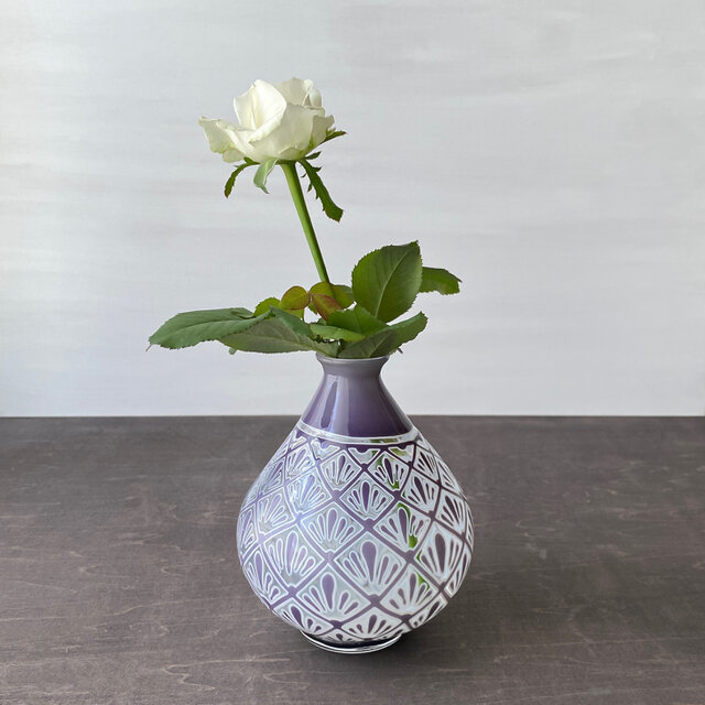 pattern vase 紫菱花 | iichi ハンドメイド・クラフト作品・手仕事品の通販