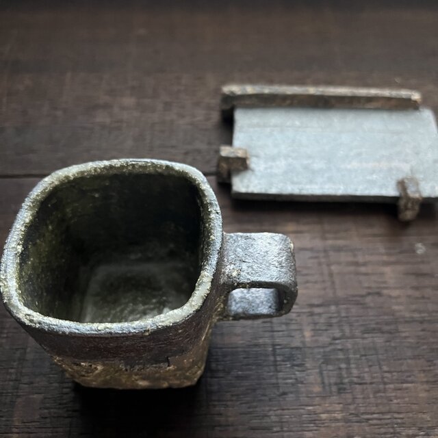 焼締&泥彩 カップ(mini kaku) No.12 | iichi ハンドメイド・クラフト作品・手仕事品の通販