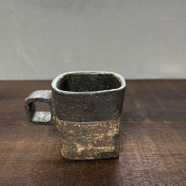 焼締&泥彩 カップ(mini kaku) No.12 | iichi ハンドメイド・クラフト作品・手仕事品の通販