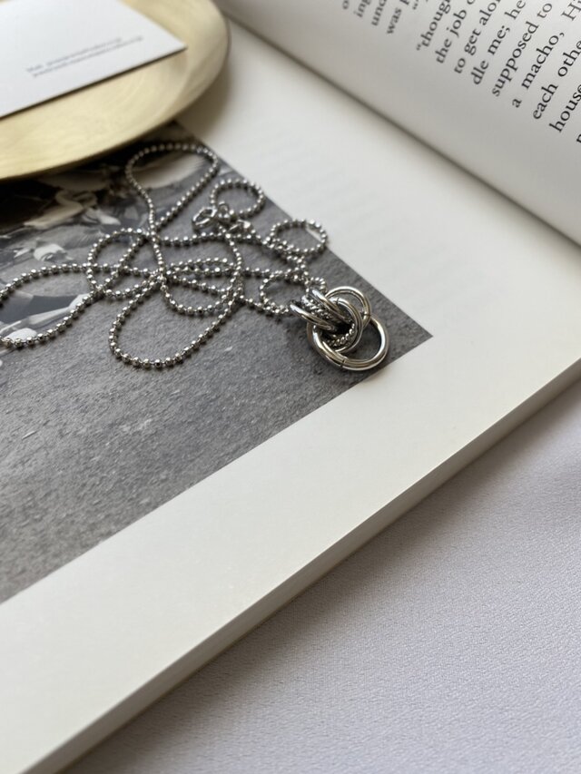 Circle Metal Necklaces サークル・リング・フープデザインシルバーメタルネックレス 60cm | iichi ハンドメイド・クラフト作品・手仕事品の通販