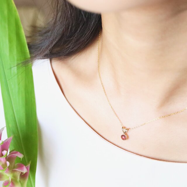 [Petite] チェーンの素材とカラーが選べる！トルマリン ネックレス | iichi ハンドメイド・クラフト作品・手仕事品の通販