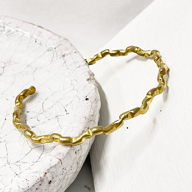 不規則の泡 真鍮Brassバングル【ebb13】 | iichi ハンドメイド・クラフト作品・手仕事品の通販