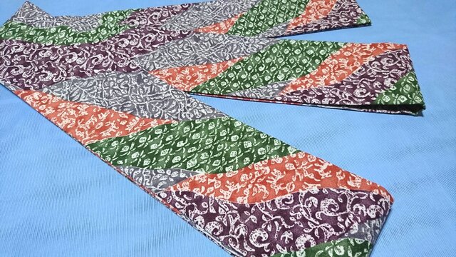 創作帯☆角帯 カラフル更紗模様 巾約11cm | iichi ハンドメイド・クラフト作品・手仕事品の通販