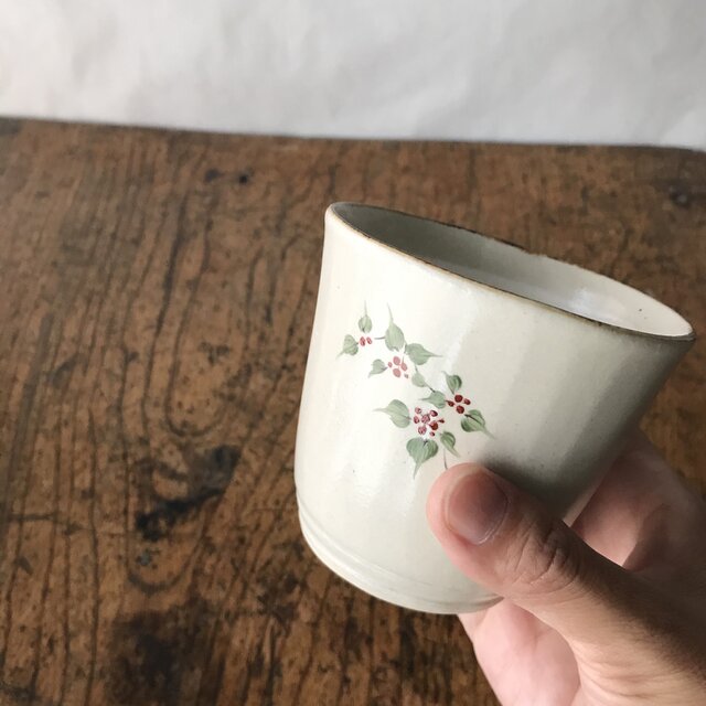 白化粧色絵 フリーカップ サンキライ | iichi ハンドメイド・クラフト作品・手仕事品の通販