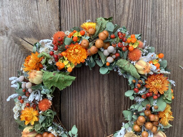 八ヶ岳〜秋色Wreathツルウメモドキ | iichi ハンドメイド・クラフト作品・手仕事品の通販