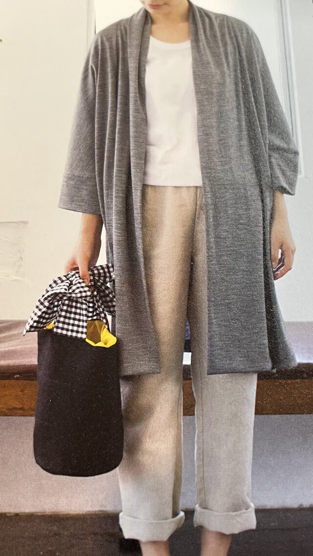 羽織もの ガウンコート ウールニット ネイビー | iichi ハンドメイド・クラフト作品・手仕事品の通販