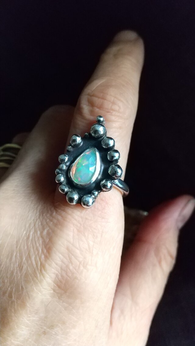 エチオピアオパールシルバーリング#12 | iichi ハンドメイド・クラフト作品・手仕事品の通販