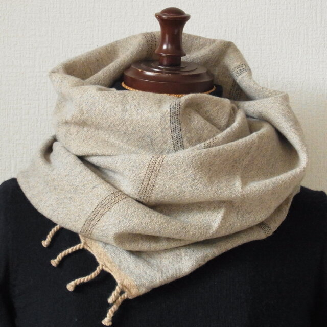 手織り 大判カシミヤストール 【cs-02-lg】 | iichi ハンドメイド・クラフト作品・手仕事品の通販