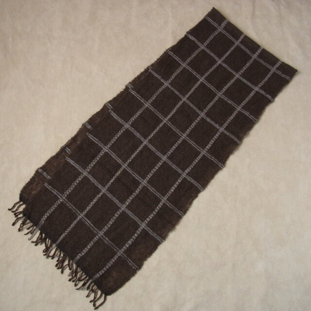 手織り モヘアストール 【mw-01-br】 | iichi ハンドメイド・クラフト作品・手仕事品の通販