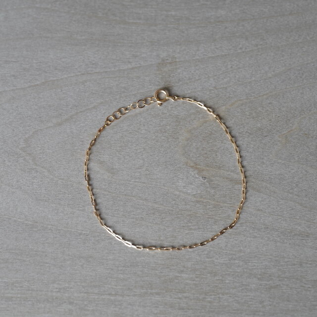 [送料無料] K18YG Hiracut chain AJ bracelet(BR005) | iichi 日々の暮らしを心地よくするハンドメイドやアンティークのマーケットプレイス